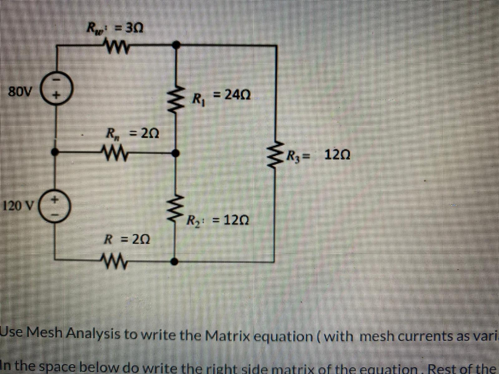 Solved Use the mesh analysis to write the matrix equation | Chegg.com