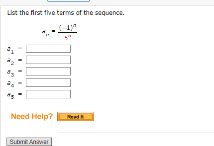 Solved List the first five terms of the | Chegg.com