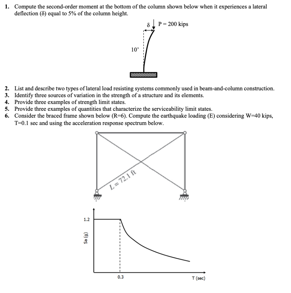 Solved 1 Compute The Second Order Moment At The Bottom Of