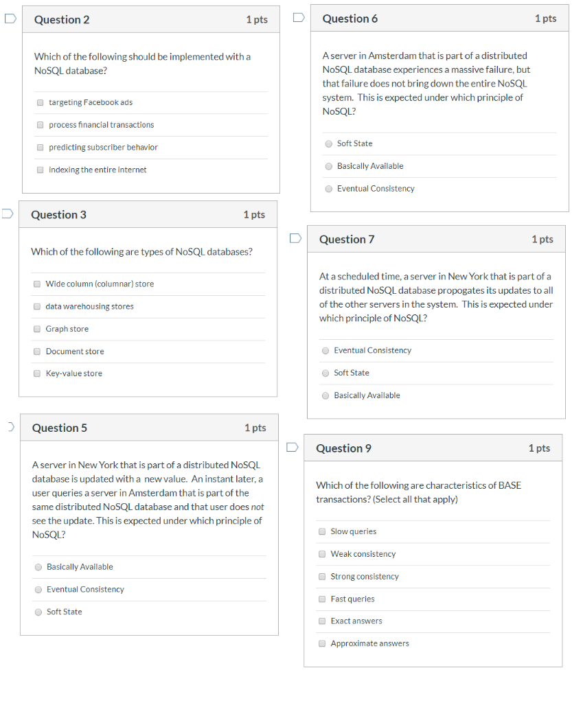 Which of the following should be implemented with a | Chegg.com