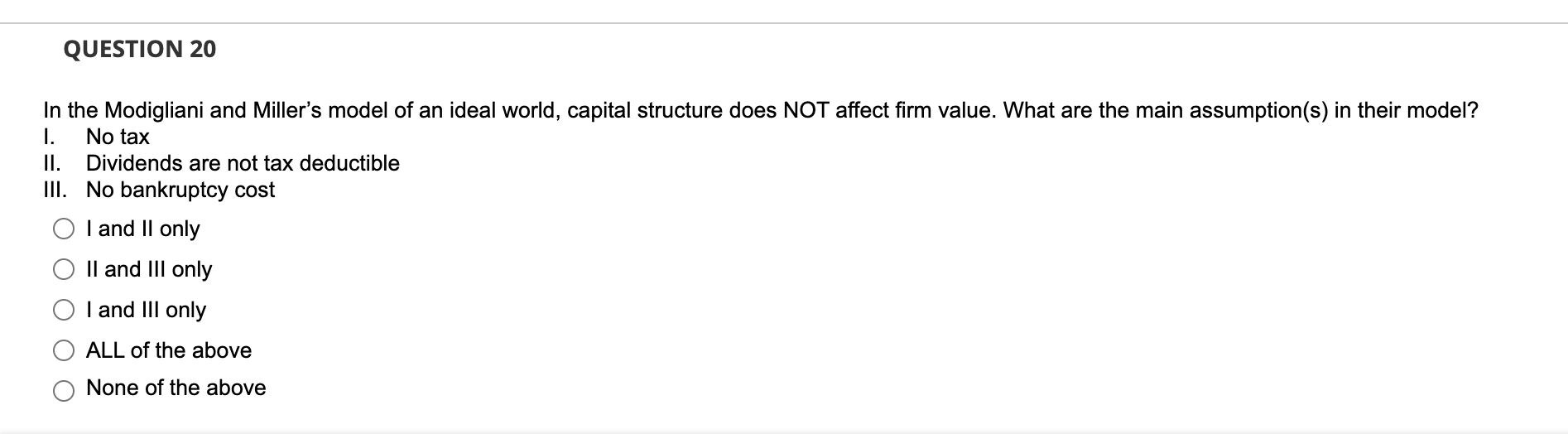 Solved In the Modigliani and Miller's model of an ideal | Chegg.com