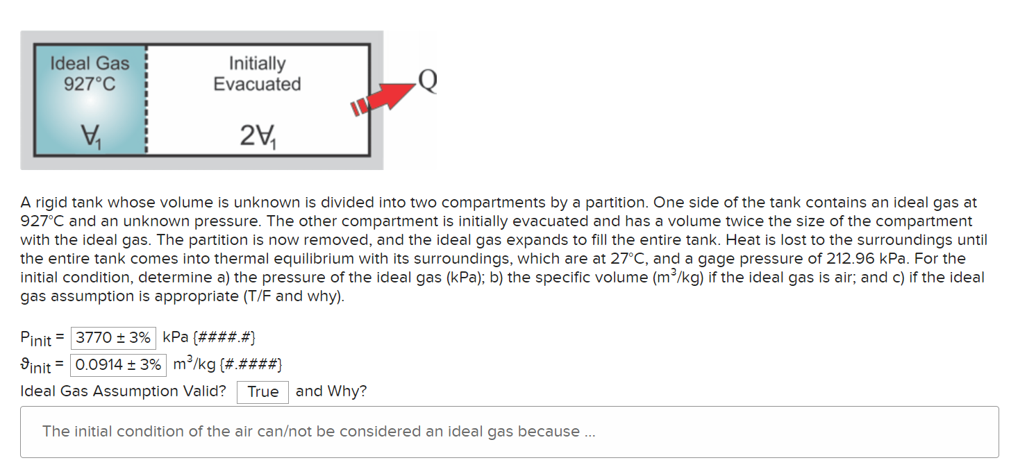 Solved A rigid tank whose volume is unknown is divided into | Chegg.com