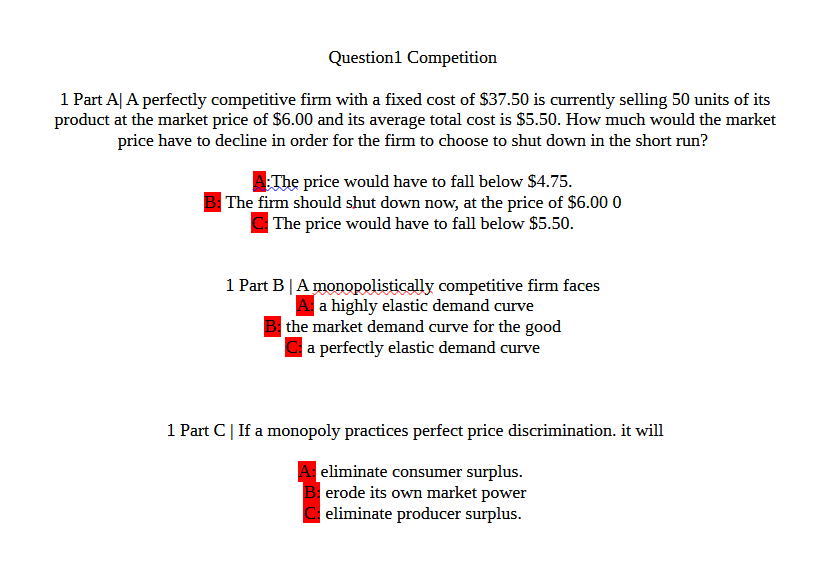 1 Part B | A monopolistically competitive firm faces | Chegg.com