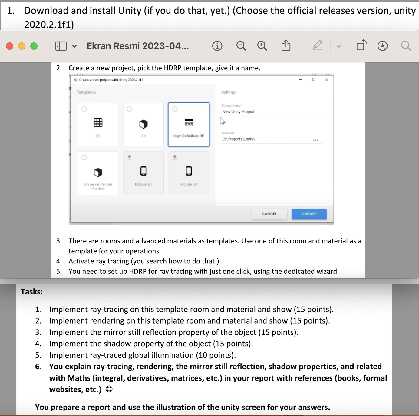 Solved 1. Download and install Unity (if you do that, yet.) | Chegg.com