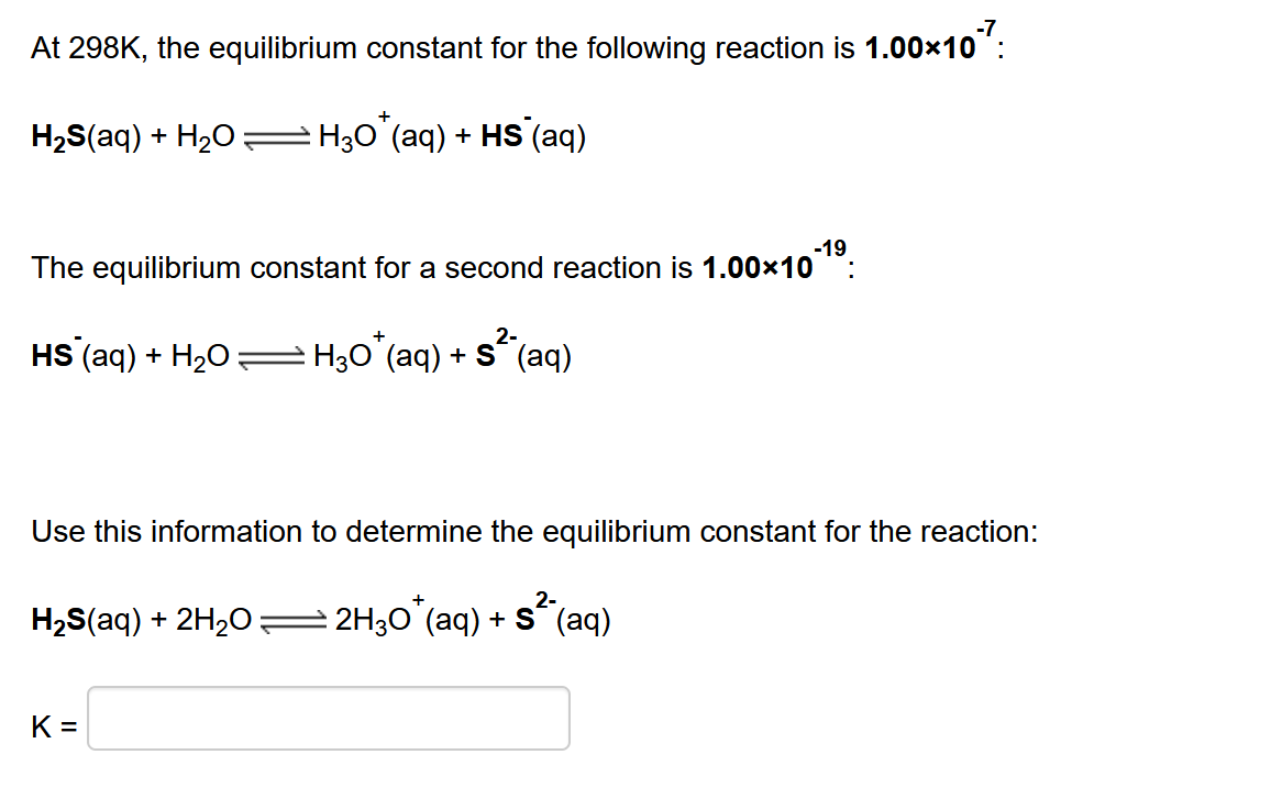 [Solved]: At ( 298 mathrm{~K} ), the equilibrium consta