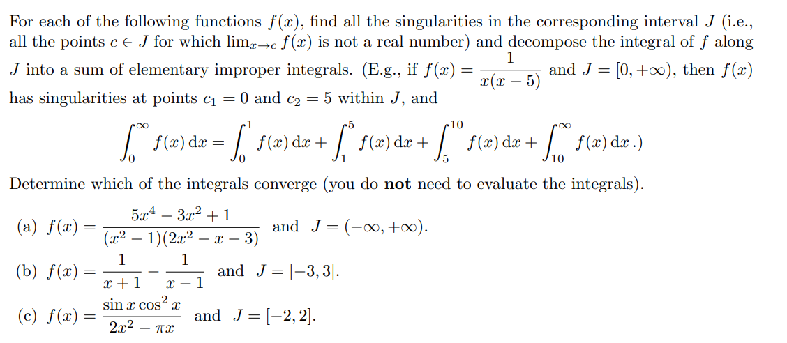 Solved For each of the following functions f(x), find all | Chegg.com