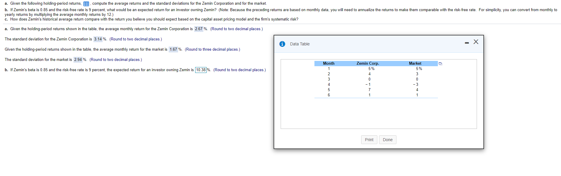 Solved a. Given the following holding-period returns, | Chegg.com
