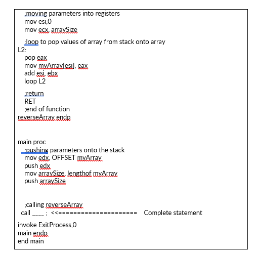 Solved 7 The Following Code Reverses Myarray Complete The 