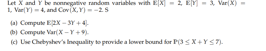 Solved Let X and Y be nonnegative random variables with E[X] | Chegg.com