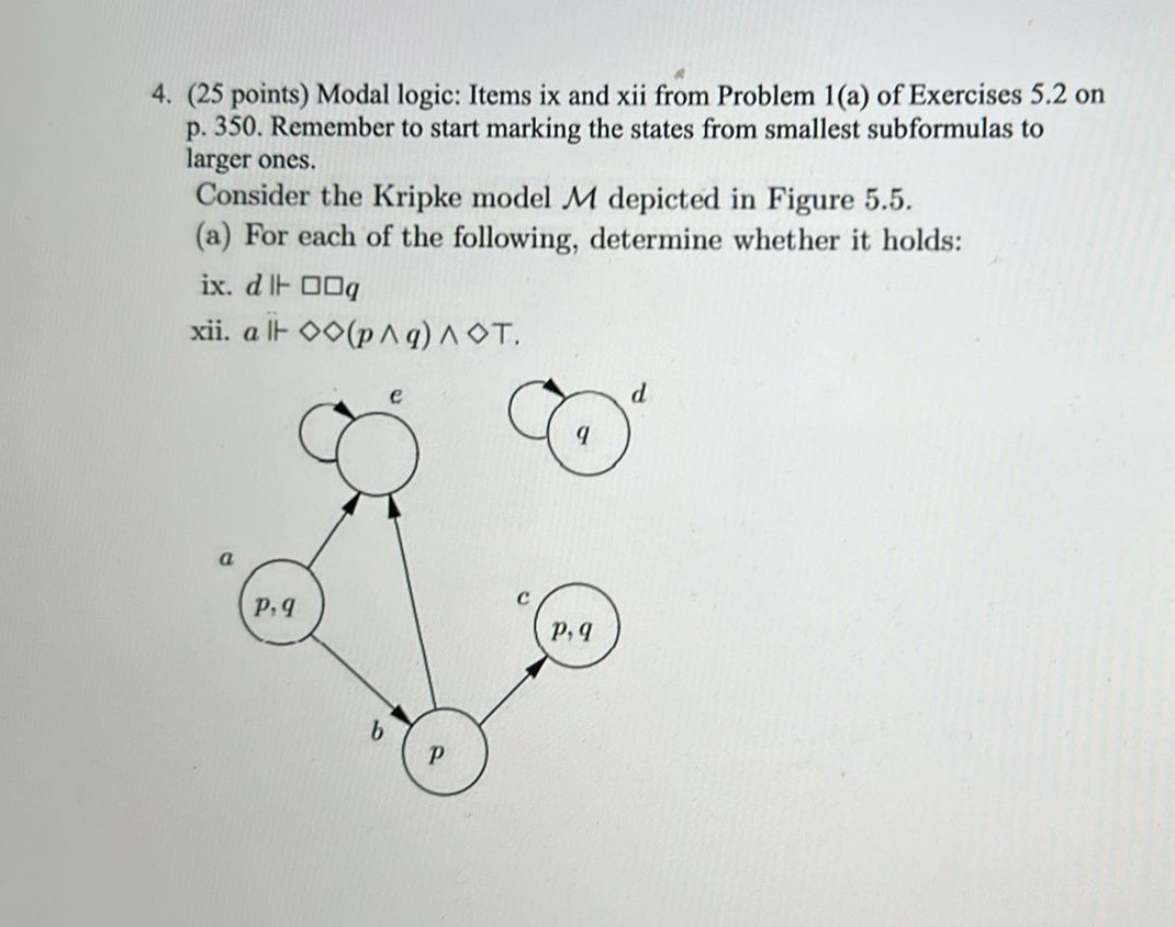 4. (25 points) Modal logic: Items ix and xii from | Chegg.com