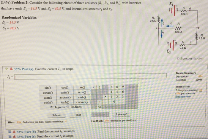 Solved (14%) Problem 2: Consider the following circuit of | Chegg.com