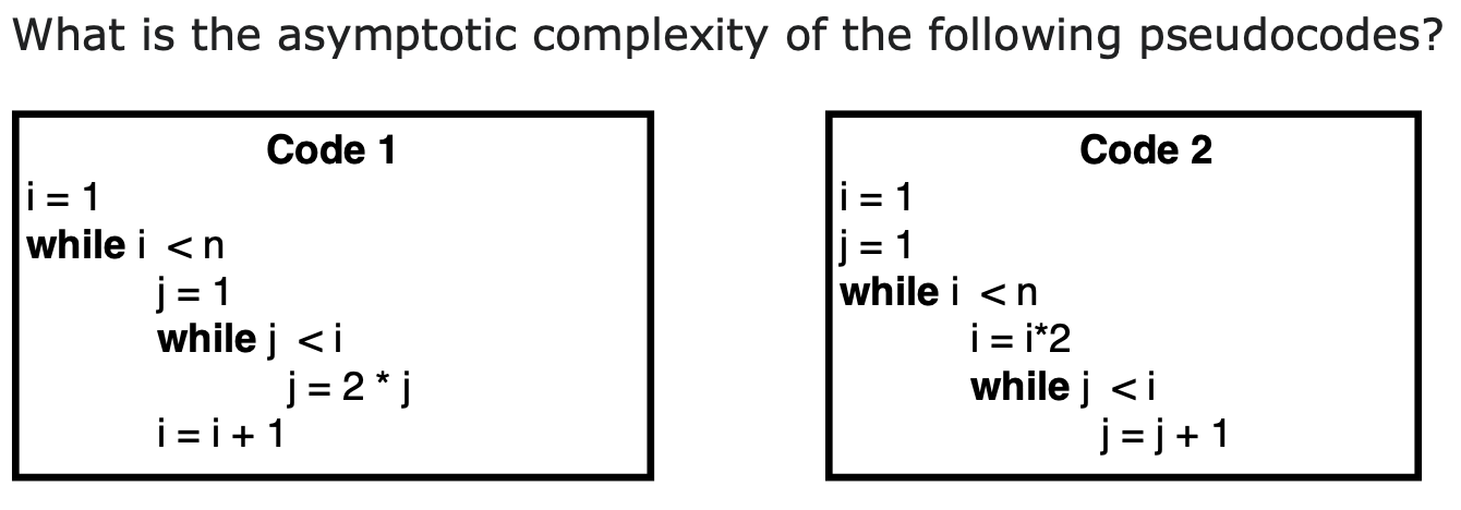 Solved What is the asymptotic complexity of the following | Chegg.com