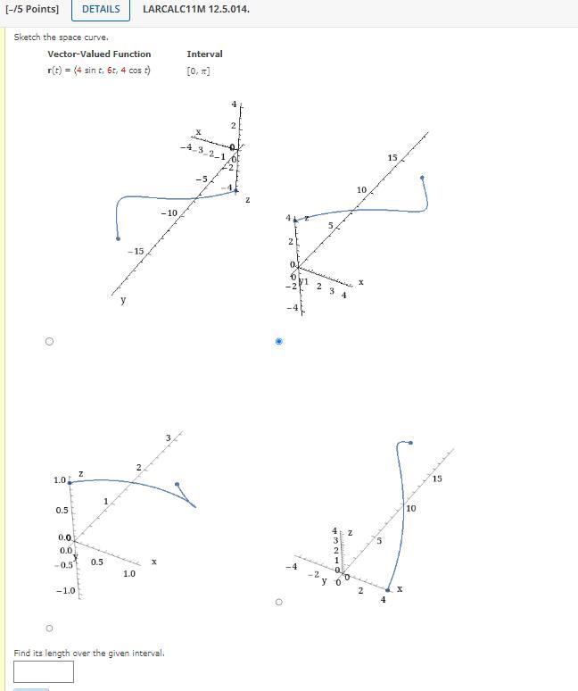Solved Sketch the space curve. Vector-Valued Function | Chegg.com