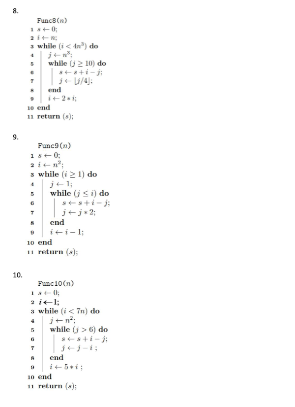 Solved [Total 100 points] Give the asymptotic running time | Chegg.com