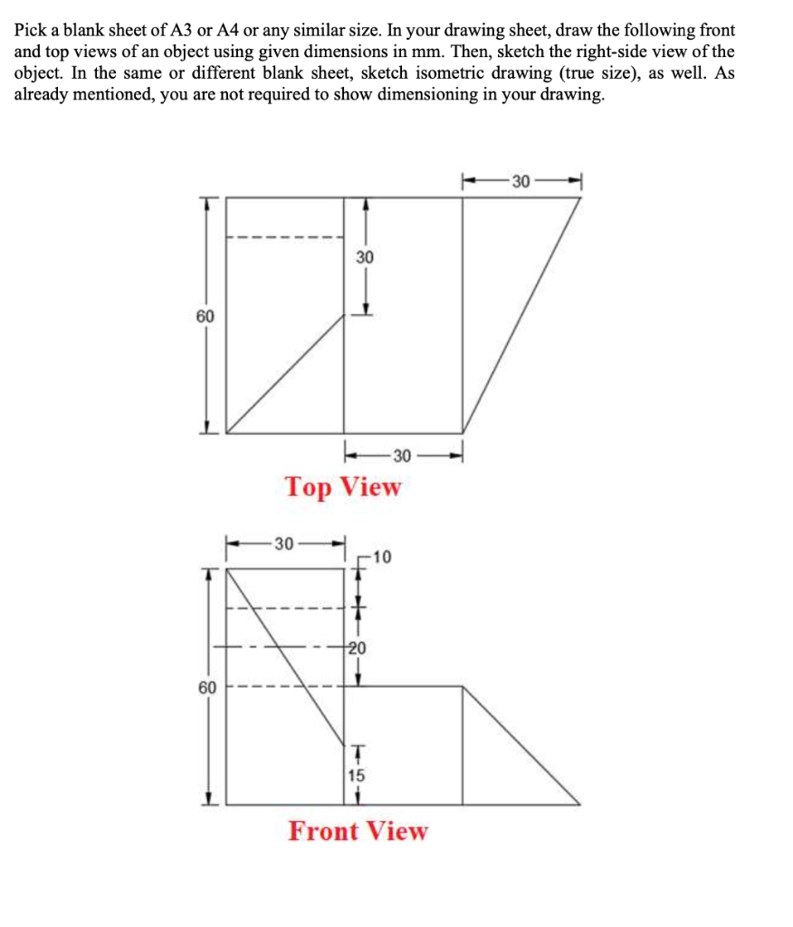 Solved Pick a blank sheet of A3 or A4 or any similar size. | Chegg.com