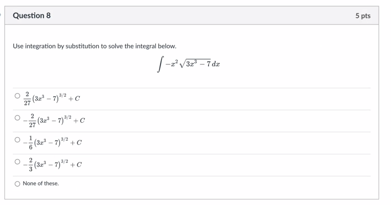 Solved Use integration by substitution to solve the integral | Chegg.com