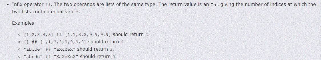 Solved • Infix operator ##. The two operands are lists of | Chegg.com