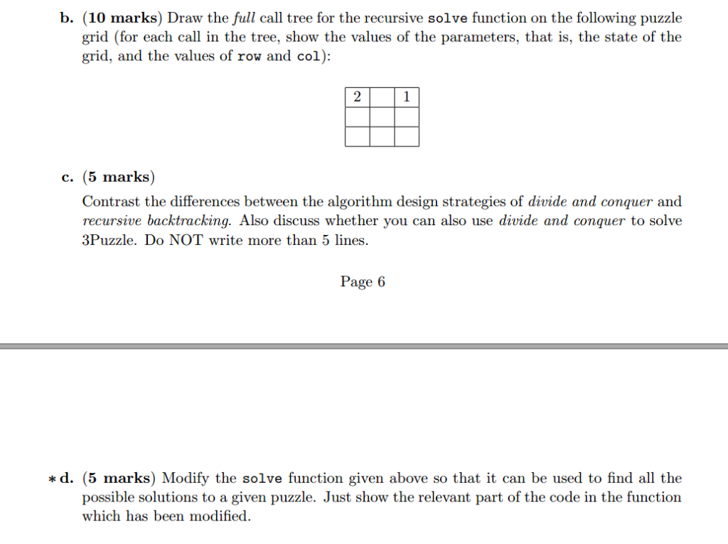Solved This question involves a recursive backtracking | Chegg.com