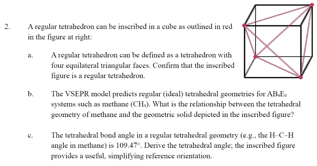Solved A regular tetrahedron can be inscribed in a cube as | Chegg.com