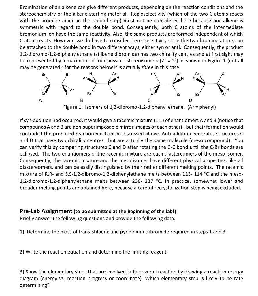Solved Bromination of an alkene can give different products, | Chegg.com