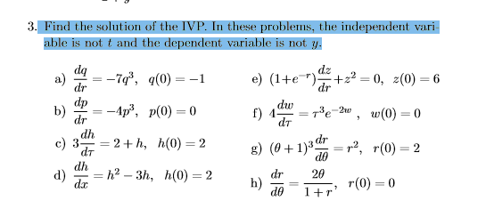 Solved 3. Find the solution of the IVP. In these problems, | Chegg.com