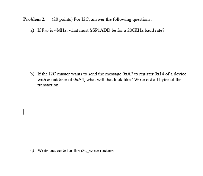 Problem 2. (20 points) For 12C, answer the following | Chegg.com