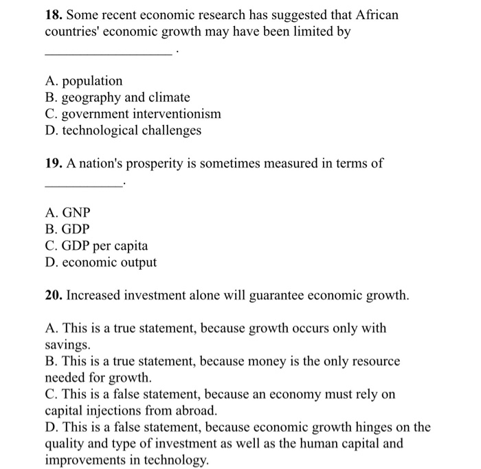 Solved 18. Some recent economic research has suggested that | Chegg.com