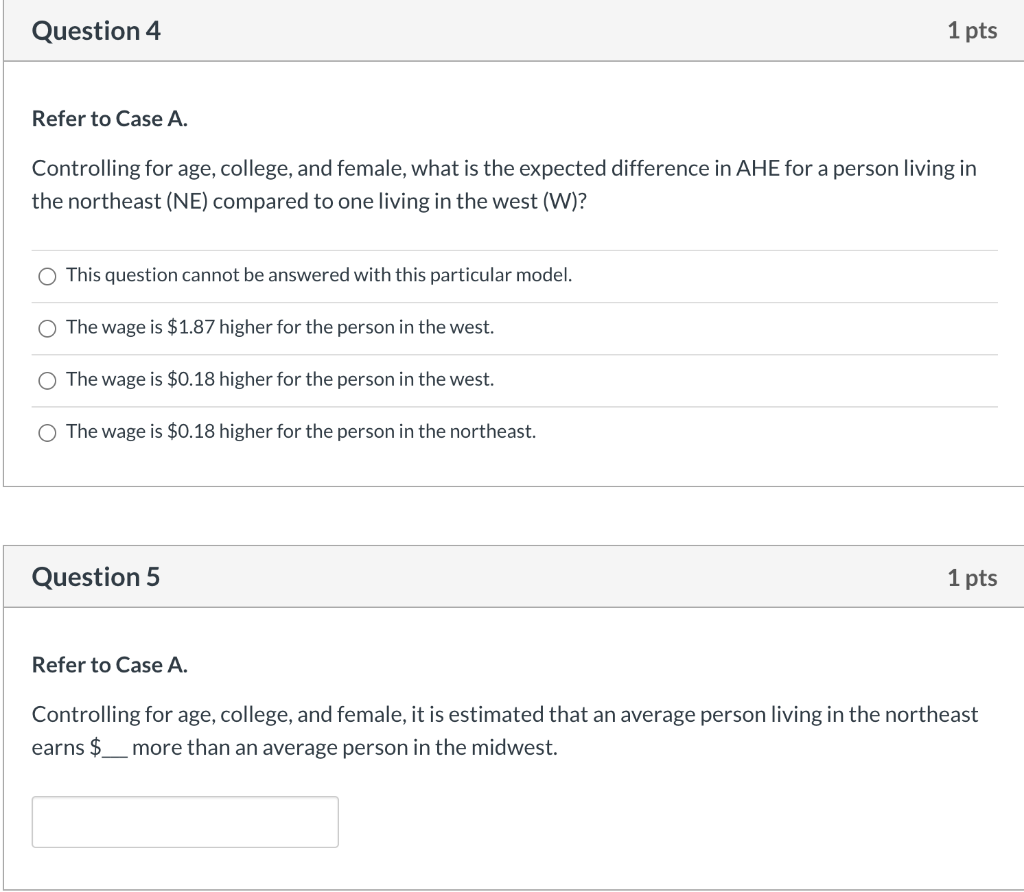 Solved Case A. Consider the following estimated regression | Chegg.com