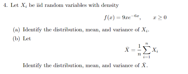 Solved Let xi ﻿be iid random variables with | Chegg.com