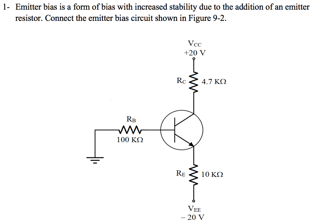 Solved 1- Emitter bias is a form of bias with increased | Chegg.com