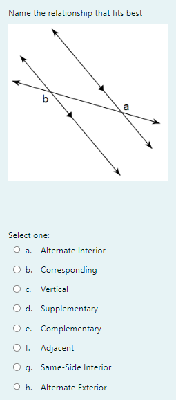 Solved Name the relationship that fits best Select one: a. | Chegg.com