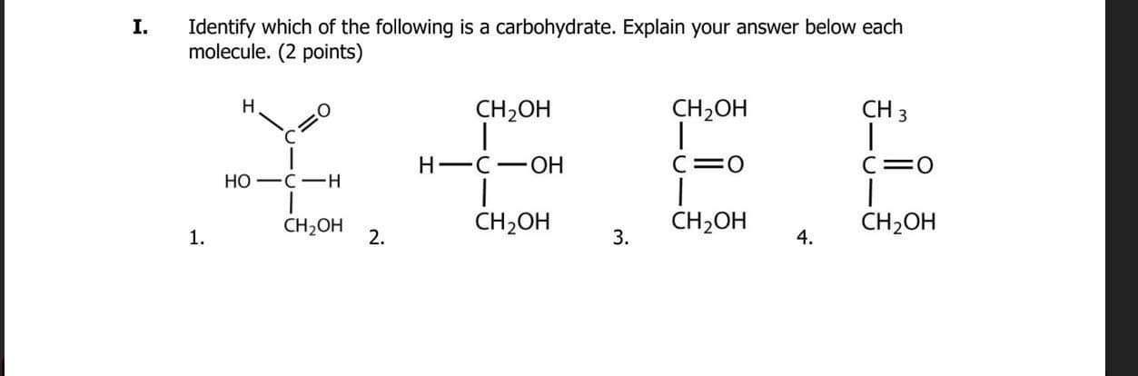 Solved Identify which of the following is a carbohydrate. | Chegg.com