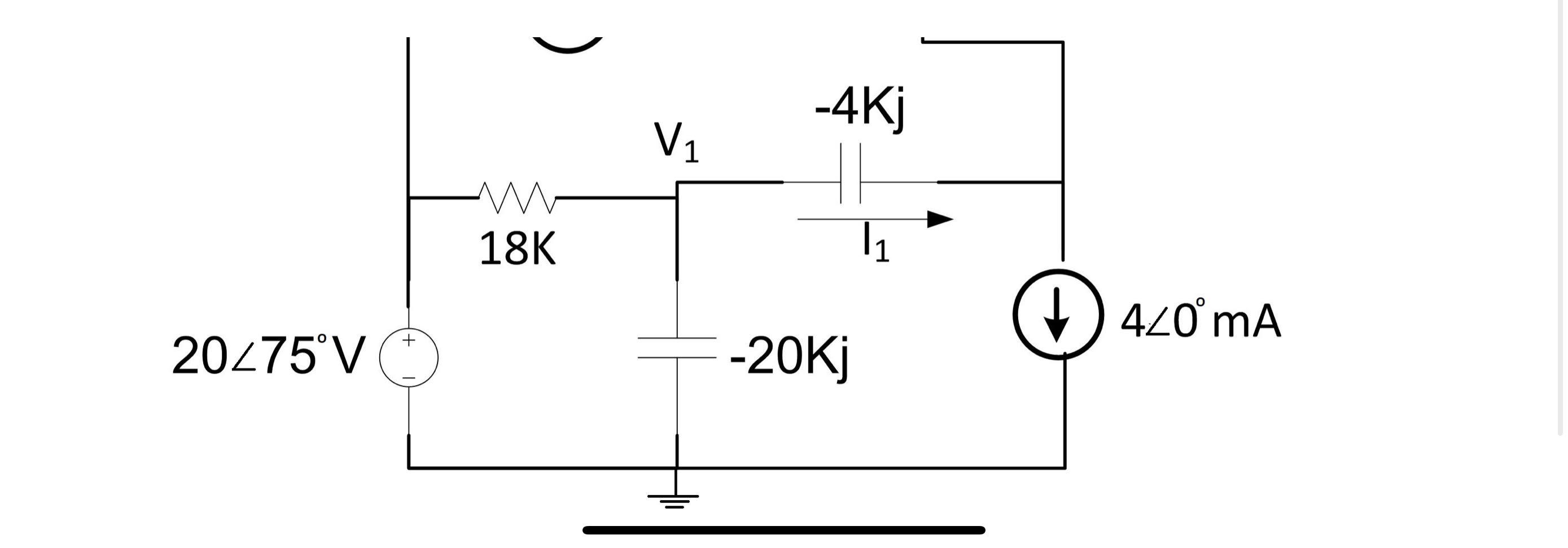 Solved In the circuit shown, find the voltage phasor V1 and | Chegg.com