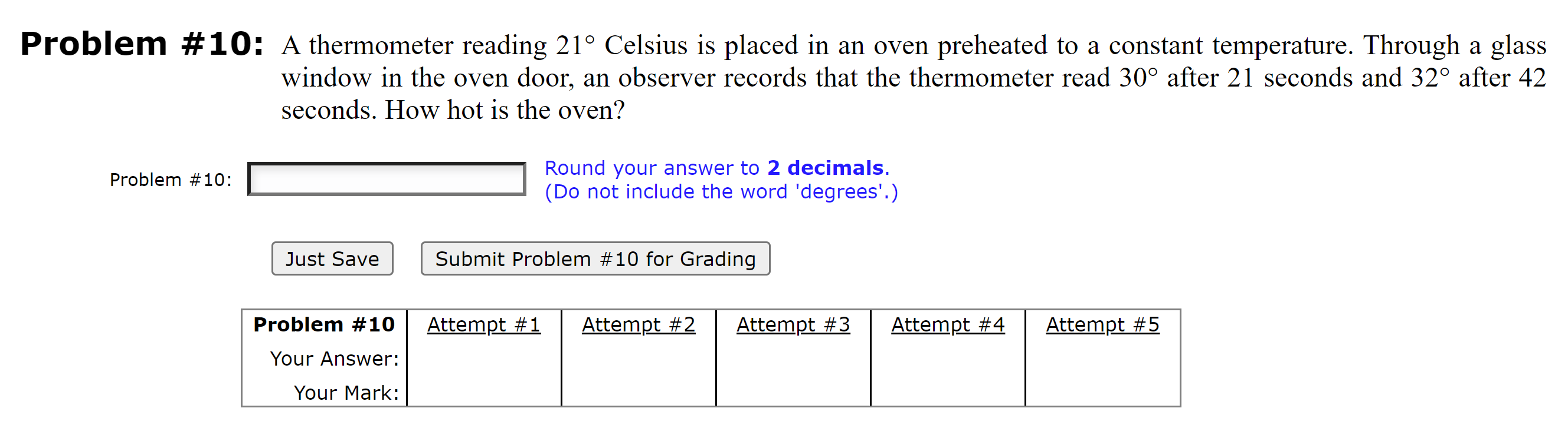 Solved Problem \# 10: A thermometer reading 21∘ Celsius is | Chegg.com