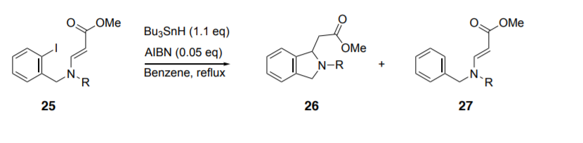 Solved When 25 (enamine) was treated with Bu3SnH/AIBN in | Chegg.com