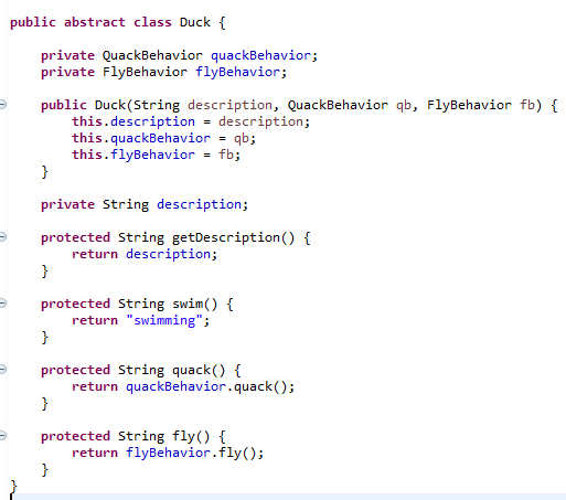 Solved ublic abstract class Duck \{ private QuackBehavior | Chegg.com