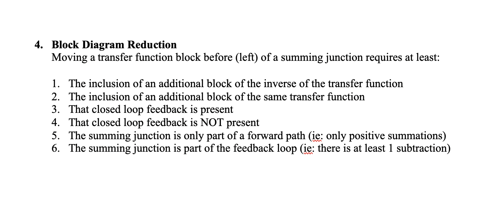 Solved 4. Block Diagram Reduction Moving a transfer function | Chegg.com