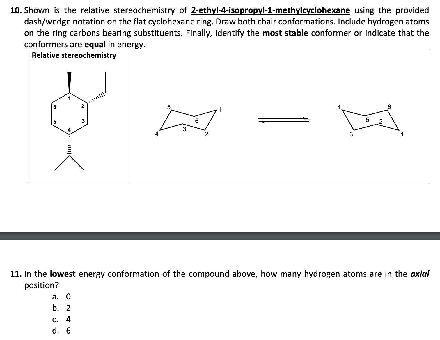 Solved In the lowest energy conformation of the compound | Chegg.com