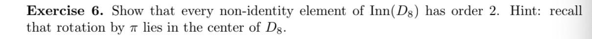 Solved Exercise 6. Show that every non-identity element of | Chegg.com