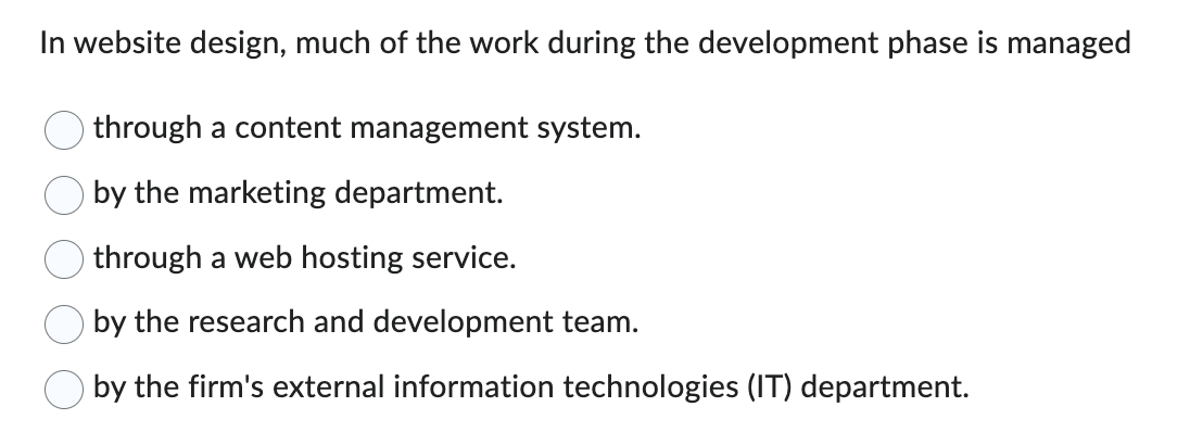 Solved In website design, much of the work during the | Chegg.com