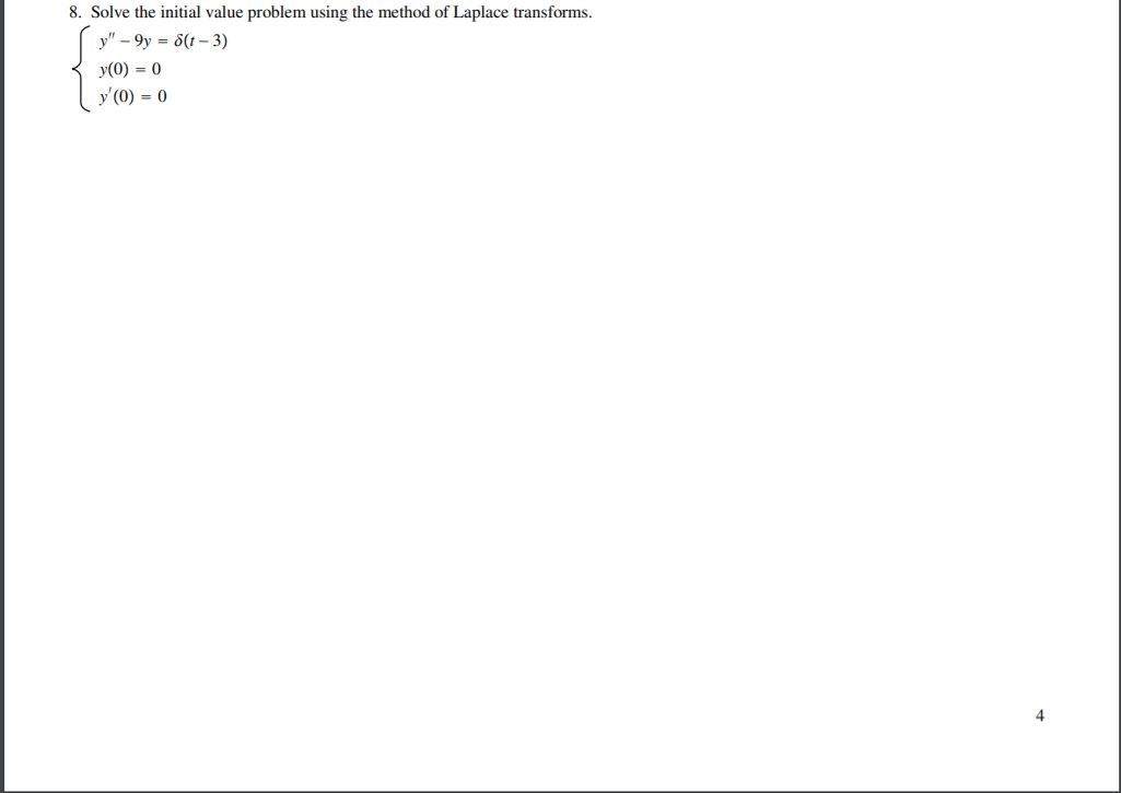 Solved 8. Solve the initial value problem using the method | Chegg.com