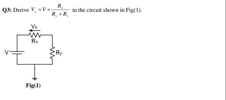 Solved R₃ Q3: Derive V = V x R, +R in the circuit shown in | Chegg.com