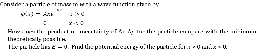 Solved onsider a particle of mass m with a wave function | Chegg.com
