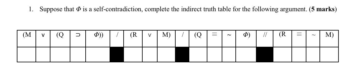 1. Suppose that Φ is a self-contradiction, complete | Chegg.com