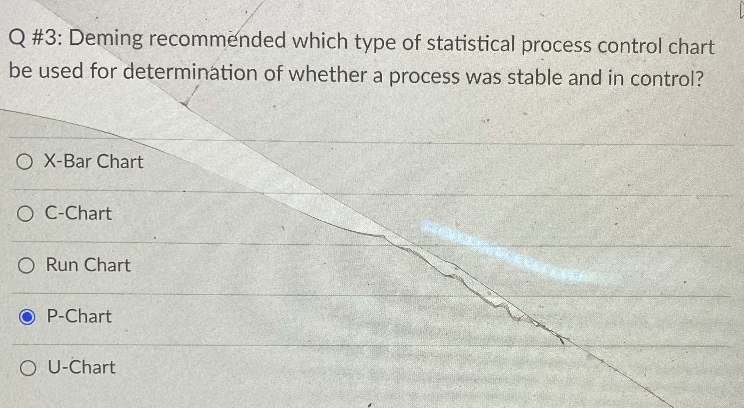 Solved Q #3: Deming recommended which type of statistical | Chegg.com