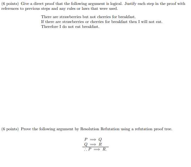 Solved (6 points) Give a direct proof that the following | Chegg.com