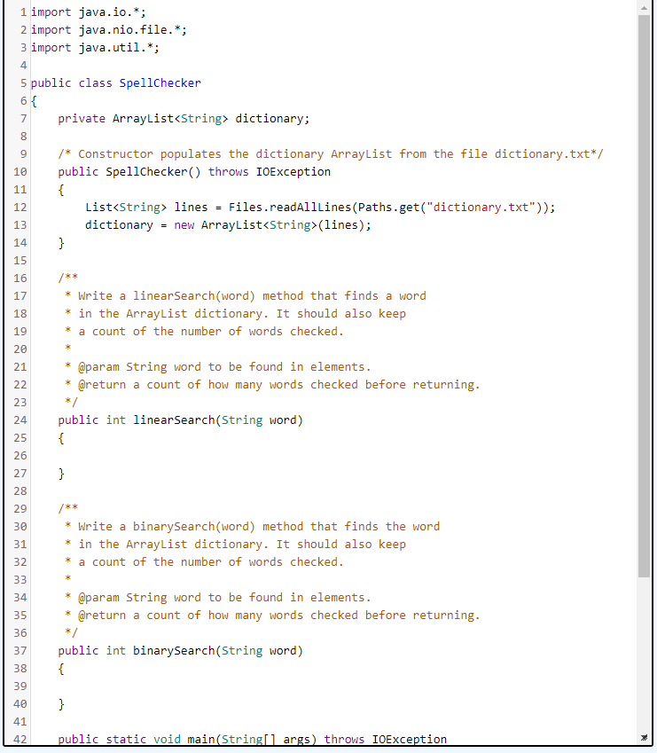 Solved Let's go back to the spellchecker that we created in | Chegg.com