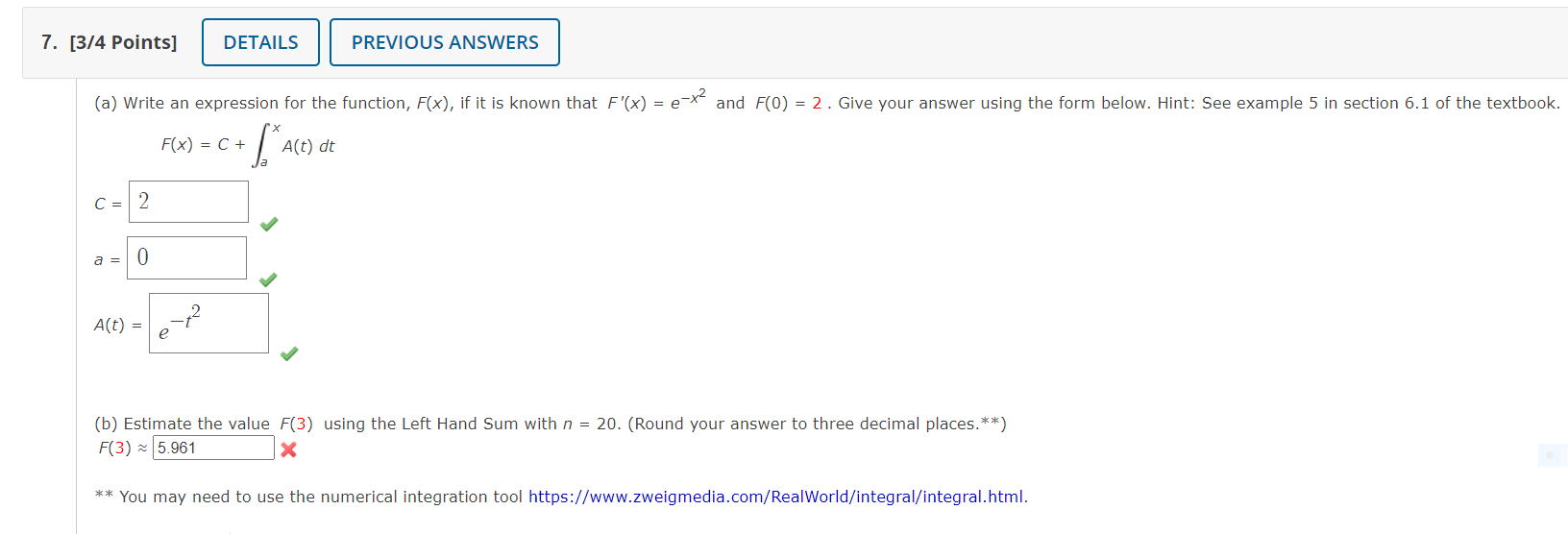 Solved (a) Write an expression for the function, F(x), if it | Chegg.com