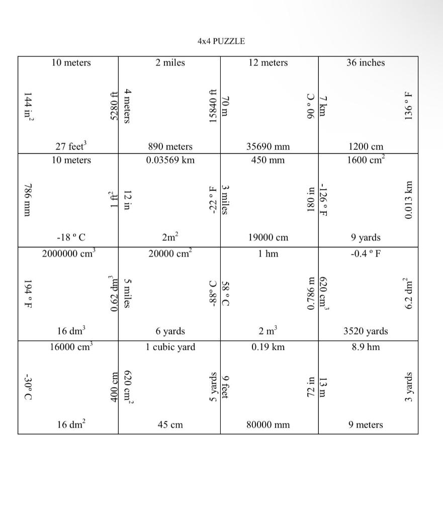 Solved Reconstruct the puzzle into a 4x4 square such that | Chegg.com