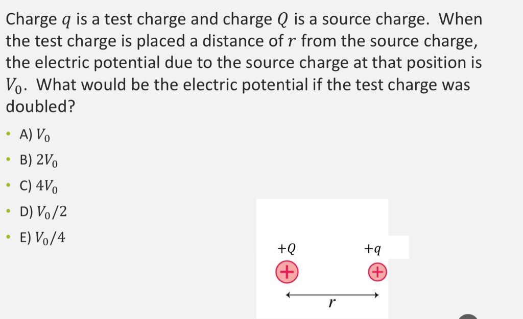 Solved Charge q is a test charge and charge Q is a source | Chegg.com